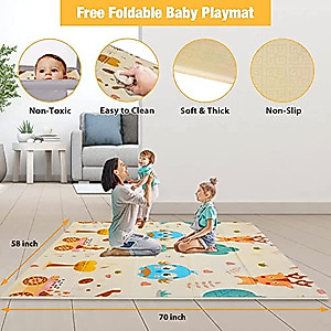 COLOR TREE Baby Playpen with Mat, 71”x59” Extra Large Playpen for Babies and Toddlers, BPA-Free Baby Playard with 50 Ocean Balls, Basket, Anti-Slip Base, Breathable Mesh, Kids Activity Center Gray