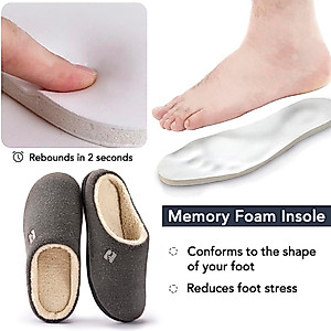 RockDove Men's Sherpa Lined Memory Foam Clog Slipper, Size 10.5 US Men, Grey