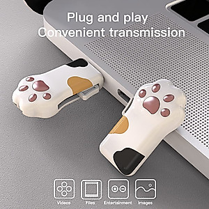 Cute USB Flash Drive, Cat Foot Plaque Mini Thumb Drive USB 2.0 Animal Memory Stick Cartoon Pen Drive Zip Drive Water Proof U Disk