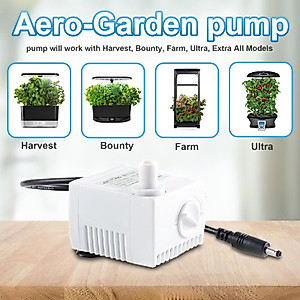 200623 Aero-Garden Pump with 10 Filters, Ultra Quiet Hydroponics Growing System Pump fit for Harvest Bounty Farm Extra Ultra All Model