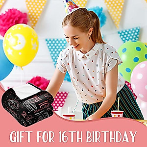 Sweet 16 Gifts for Girls - 16th Birthday Decorations for Girls Custom Blanket 60"X50" - Gifts for 16 Year Old Girl - Sweet Sixteen Gifts for Girls - Funny Personalized Blankets for Kids - Rose