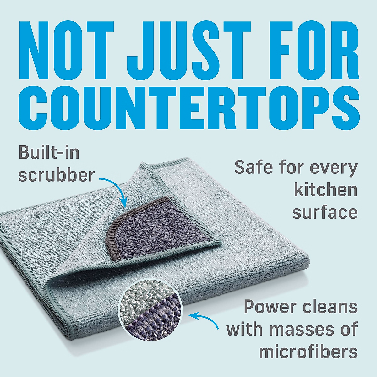 E-Cloth 5-pc Kitchen Bundle, Microfiber Cleaning Cloths Set with Dish Scrubber, Ideal Spotless Cleaner for Granite, Marble, Kitchen, Sink, Dish and Stainless Steel Pot and Pans, 100 Wash Promise