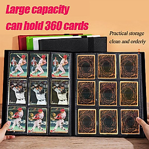 CTPOKO Trading Card Binder Holder, 9-Pocket Sports Card Collector Binder Album for TCG, MTG, Yugioh, photo card, Football, Basketball, Hockey and Baseball Cards - 20 Pages, 360 Card Capacity - Black