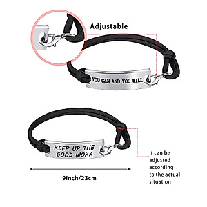 SATINIOR 20 Pieces Inspirational Message Leather Bracelets Motivational Quotes Adjustable Bangle Bracelets for Women (Encouraging Style)(SATINIOR-K-Inspirational Bangle-41)