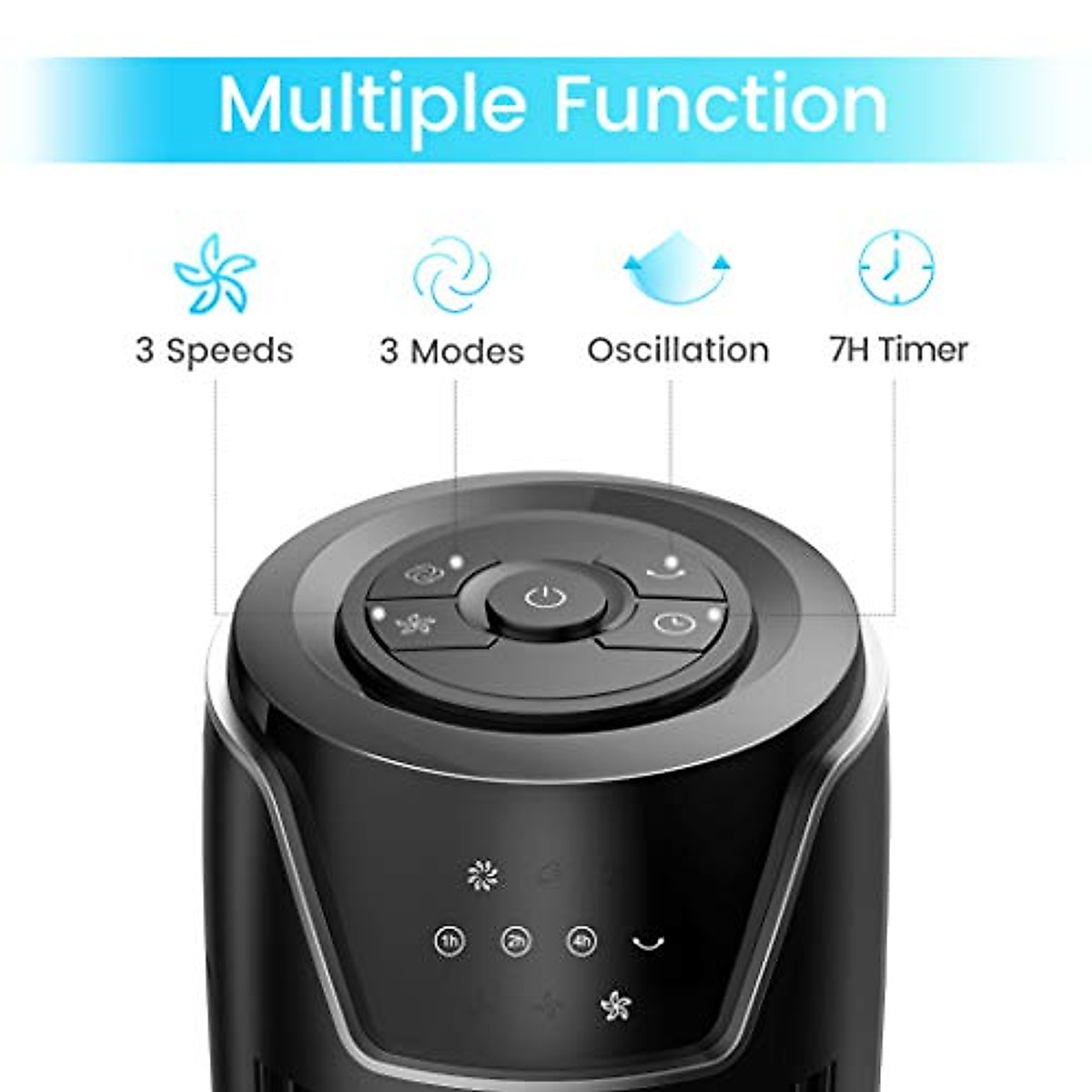 Tower Fan, 42 Inch Portable Oscillating Quiet Cooling Fan with Remote Controlled, 3 Modes and Speed Settings, Built-in Timer LED Display Stand Up Floor Fans Safe for Bedroom, Home Office Use, Black