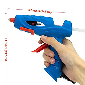 FL Hot Glue Gun, High Temperature Hot Melt Glue Gun Kit with 15 pcs Glue Sticks, Packaging, DIY, Arts & Craft, Repair and More (Light Blue-20W)