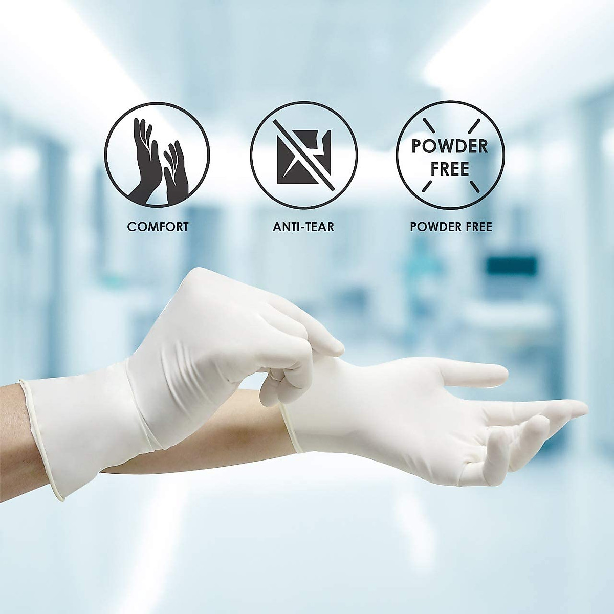 AroPaw New Disposable Latex Gloves, Powder Free 10 Boxes 1000 Gloves (Small)