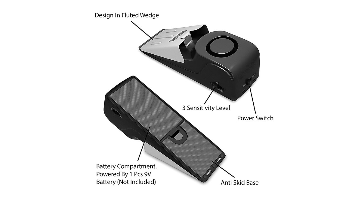 LuckyStone Upgraded Door Stop Alarm - Travel & Home Security