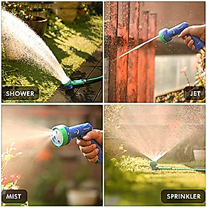 RESTMO Swivel Hose Nozzle, 2-in-1 Hybrid Garden Hose Nozzle and Lawn Sprinkler, Water Hose Sprayer with Adjustable Twisting Spray Head and Self-Lock Trigger, High Pressure Jet and Reduce Hand Fatigue