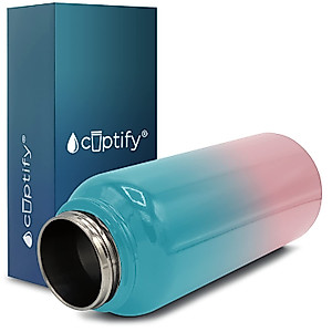 Personalized Water Bottle with Straw Lid on Cotton Candy Ombre for Gym Engraved Custom Women Name 32 oz Modern Insulated Stainless