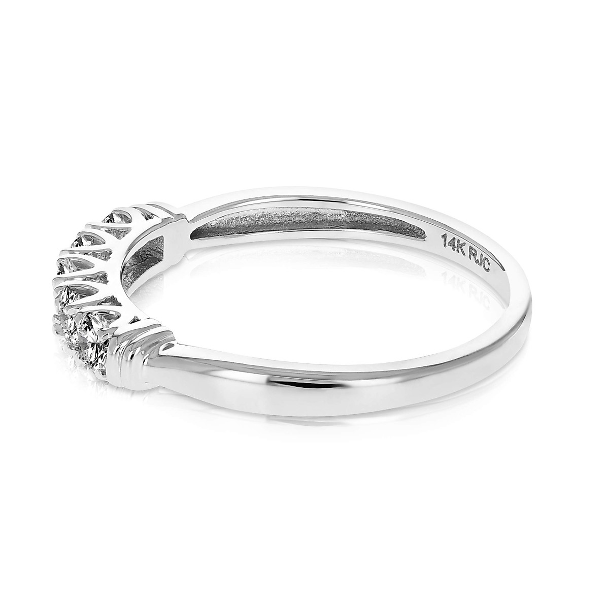 VIR JEWELS 1/2 cttw 5 Stone Diamond Ring Engagement Bridal in 14K White Gold Round Prong Size 6