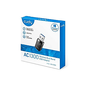 Cudy AC1300 WiFi USB 3.0 Adapter for PC, USB WiFi Dongle, 5Ghz /2.4Ghz, WiFi USB 3.0, Wireless Adapter for Desktop/Laptop, Compatible with Windows 7/8/8.1/10/11, mac OS, Linux, WU1300S