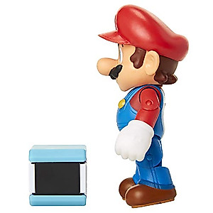 Super Mario Collectible Mario 4" Poseable Articulated Action Figure with POW Accessory