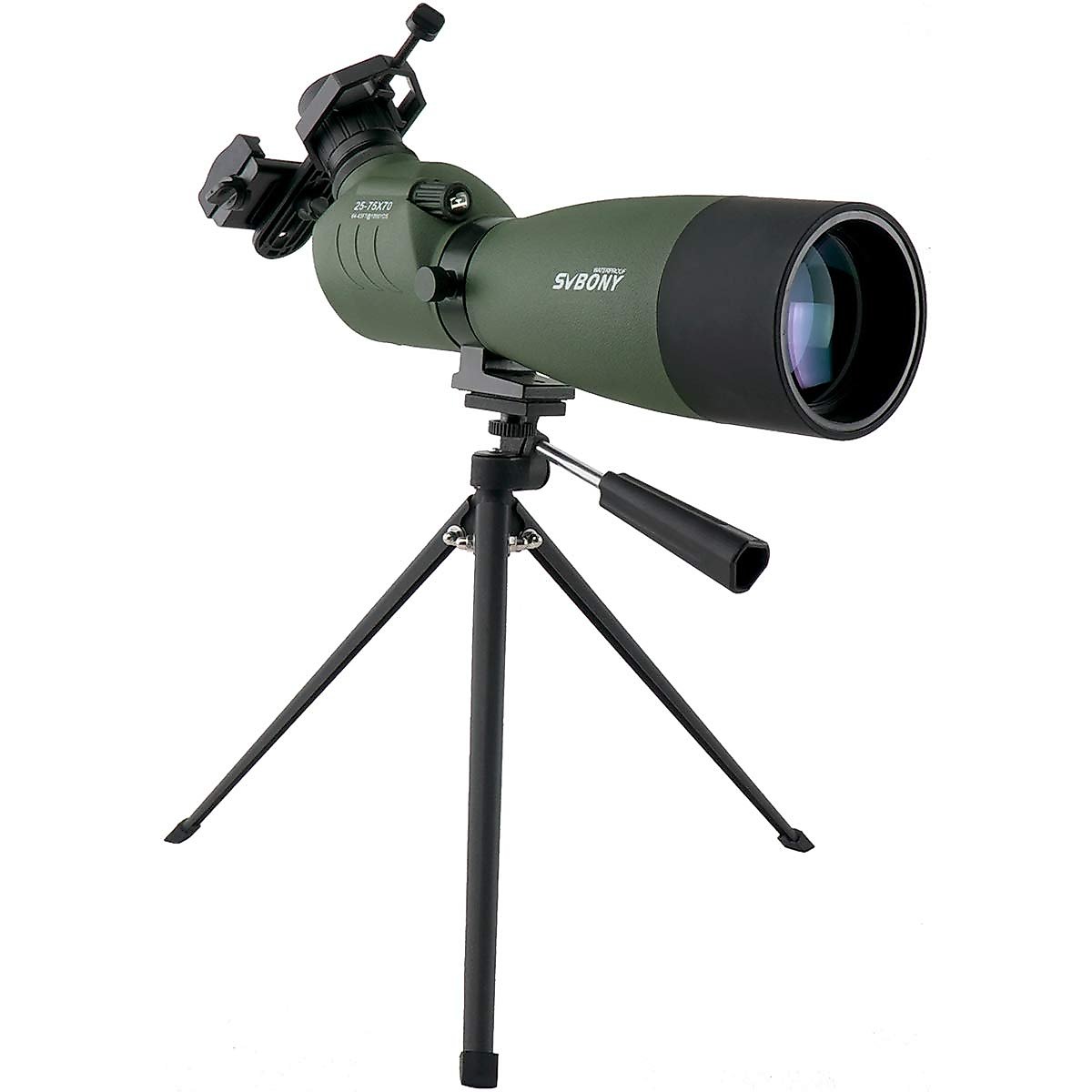 SVBONY SV14 Spotting Scope with Tripod Phone Adapter,25-75x70mm Spotting Scopes,Waterproof Spotter Scope,High Definition Sporting Scope,Scope for Bird Watching Shooting Range Scope