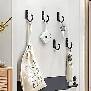 Wall Mounted Single Hook Robe Hooks Metal Coat Hooks and Screws for Hanging Key Jewelry Cup Cloth Bag Cap,40 Pieces (Black)