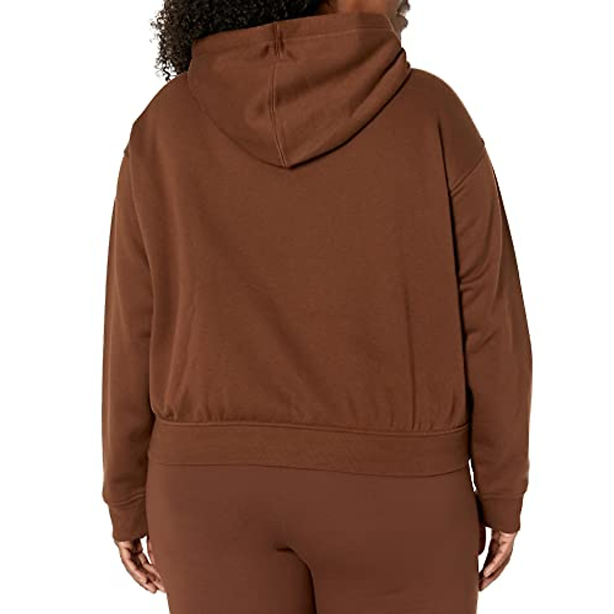 Amazon Essentials Women's Crop Hoodie Sweatshirt (Available in Plus Size), Deep Brown, Medium