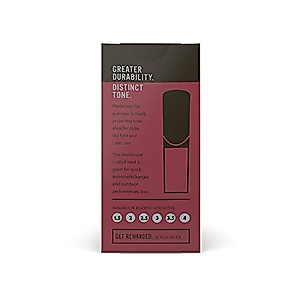 D’Addario Woodwinds Plasticover Soprano Sax Reeds, Strength 2.5, 5-pack