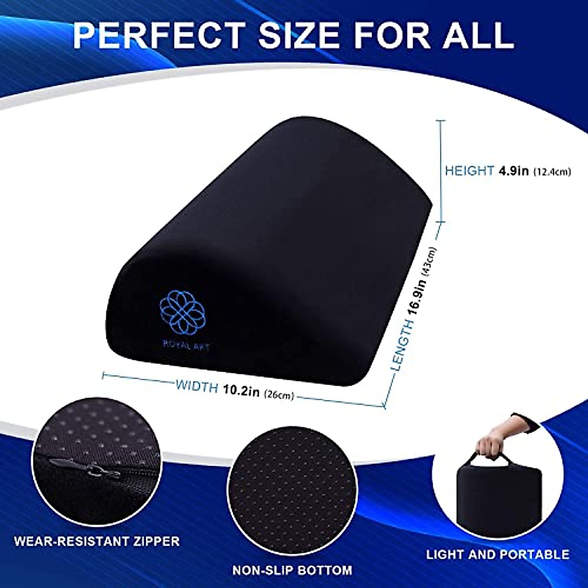 Foot Rest for Under Desk at Work, Footrest Under Desk Ergonomic Foot Stool Leg Support Pillow Cushion for Office Home, Teardrop Black