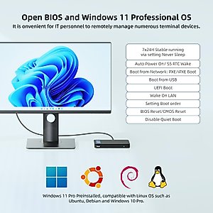 MeLE Mini PC Windows 11 Pro 16GB Ram 512GB N5095 Micro PC Overclock3C 2X HDMI 4K USB-C Triple Display 2.4G/5G WiFi6 BT5.2 GbE Support Linux Small Desktop Computer on IoT MES WMS NAS Astrophotography