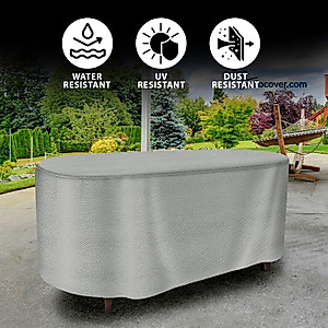 Patio Large Waterproof Oval Table Cover - Outdoor Patio Table Washable - Heavy Duty Furniture 84X42X28 Inch Oval Table Cover