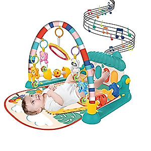 Baby Play Piano Gym Mat with Music and Light Toddlers Early Educational Toys Tummy Time Playmat Infant Activity Center for Newborn 0-12 Months