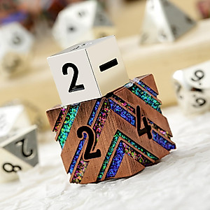 Metal DND Dice Mini,DNDND 10mm Metallic D&D Dice Set with Gorgeous Gift Dice Box for Dungeons and Dragon D&D Game (Silver with Black Num)