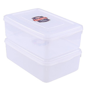 Sadstory 11 Quart Clear Plastic Storage Containers with Lid, Plastic Storage Bin, 2 Packs