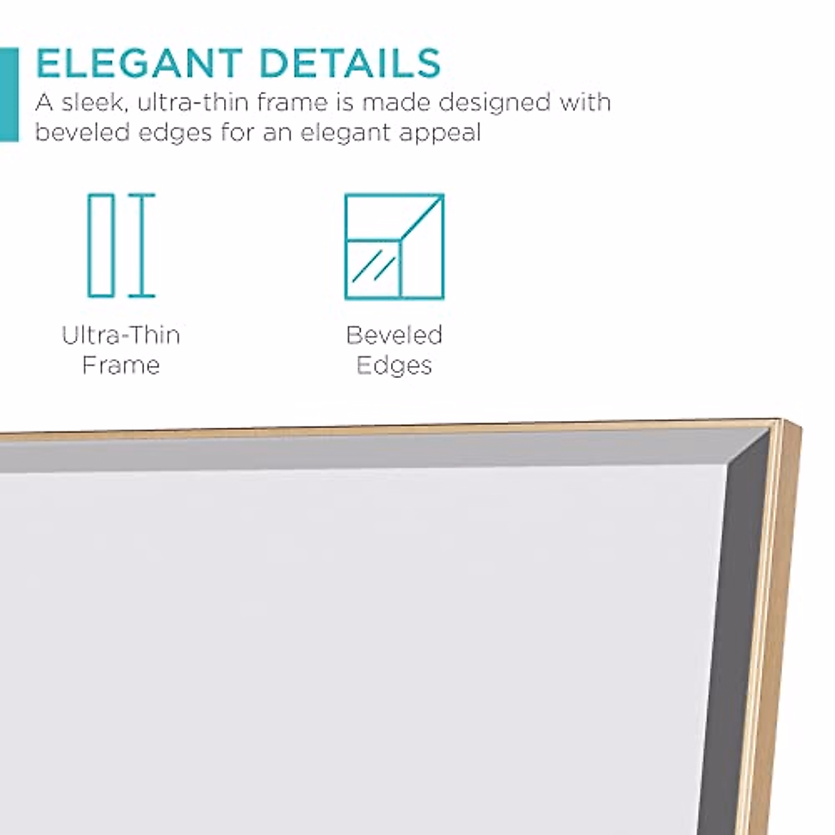 Best Choice Products Large 65x22in Full Length Mirror, Rectangular Hanging & Leaning Floor Mirror for Bedroom, Living Room, Vertical, Horizontal w/High Clarity, Beveled Edges, Anti-Blast Film - Gold