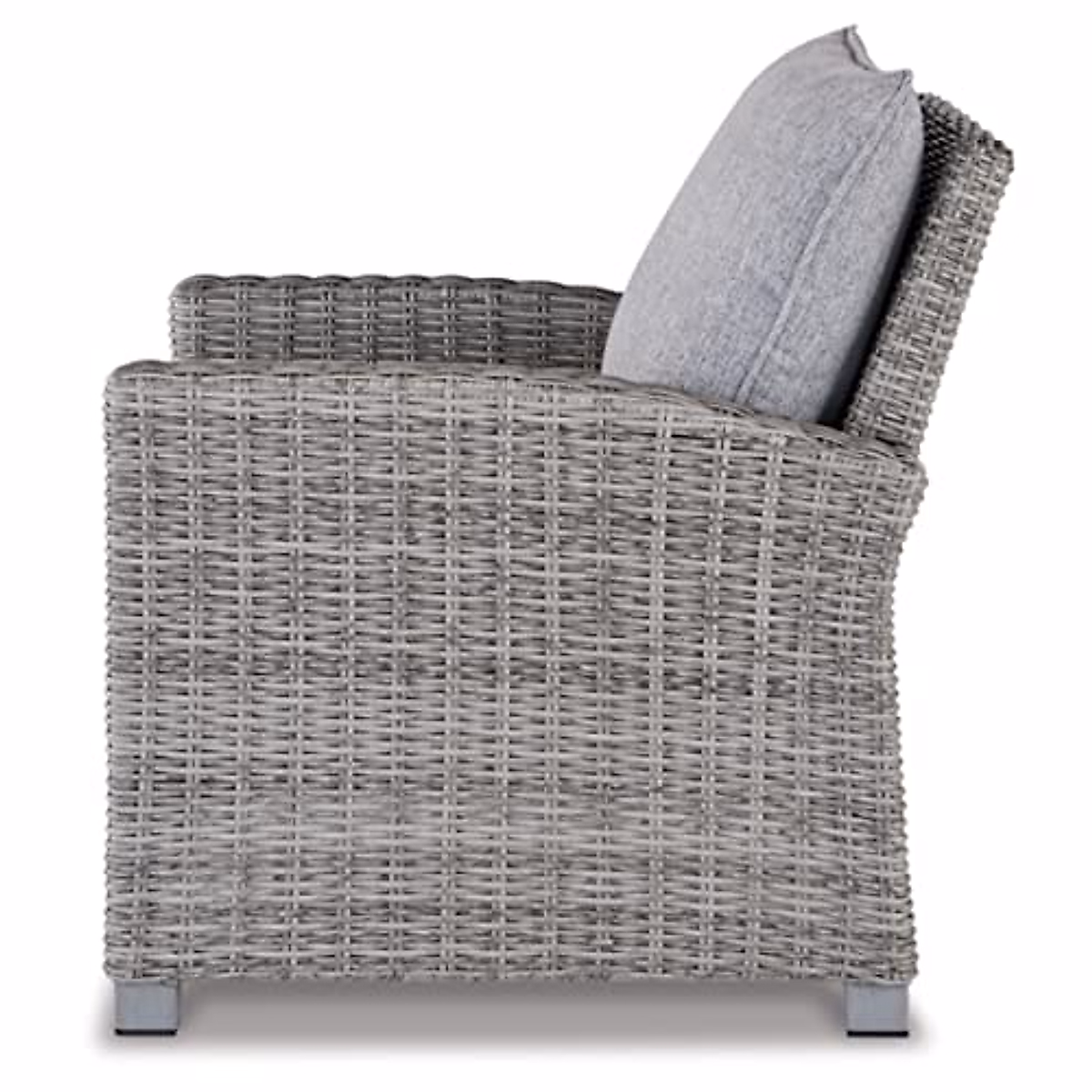 Signature Design by Ashley Naples Beach Contemporary Outdoor Lounge Chair with Cushion, Light Gray