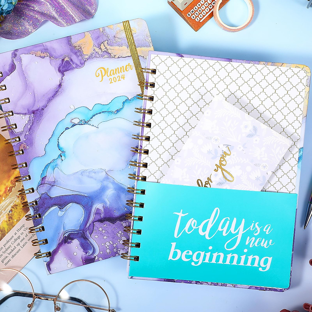 2023 Planner – Weekly and Monthly Planner 2023, Jan 2023 – Dec 2023, 2023 Weekly Monthly Planner with Monthly Tab, 8.4" x 6.3", Hardcover, Twin-Wire Binding, Thick Paper, Back Pocket, Elastic Closure