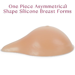 IVITA One Piece A Cup Asymmetrical Shape Silicone Breast Form for Mastectomy Prosthesis Chest Bra Pad Enhancers