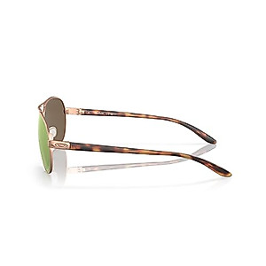 Oakley Women's OO4079 Feedback Aviator Sunglasses, Satin Rose Gold/Prizm Rose Gold, 59 mm