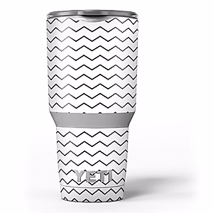 Design Skinz Slate Black Horizontal Chevron Pattern - Skin Decal Vinyl Wrap Kit Compatible with The Yeti Rambler Cooler Tumbler Cups