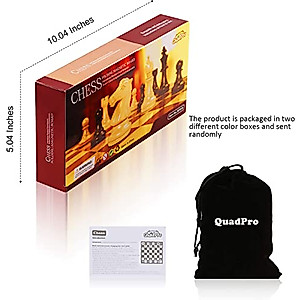 QuadPro Magnetic Travel Chess Set with Folding Chess Board Educational Toys for Kids and Adults, 2 Players