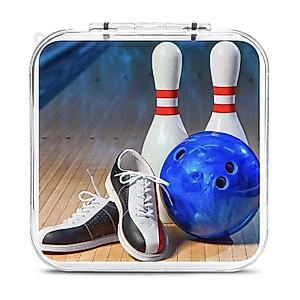 Bowling Shoe Print Game Card Storage Case Hard Protective Organizer Box For Nintendo Switch (12 Slot Clear Shell)
