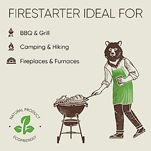 Inflame Fire Starters 70 pcs Fire Starters for Campfires, Grill, BBQ, Fireplace, Woodstove - Charcoal Starter - Waterproof, Weather-Resistant - Natural Wood Fireplace Starters