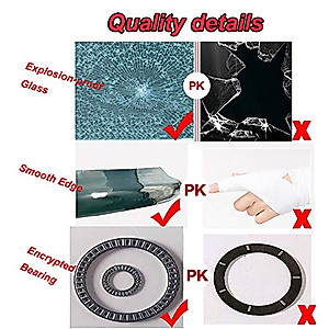 Large Lazy for Susan Dining Table - Smooth Swivel Glass Turntable with Aluminum Alloy Bearing - Perfect for Kitchen - 180° Rotation(Diameter: 80cm)