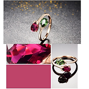 Emerald Ring 925 Silver Cocktail Rings Rotating Snowflake Pentagram Water Drop Opening Adjustable Zirconia Anniversary Promise Ring CZ Eternity Engagement Wedding Ring for Women (Water Drops)