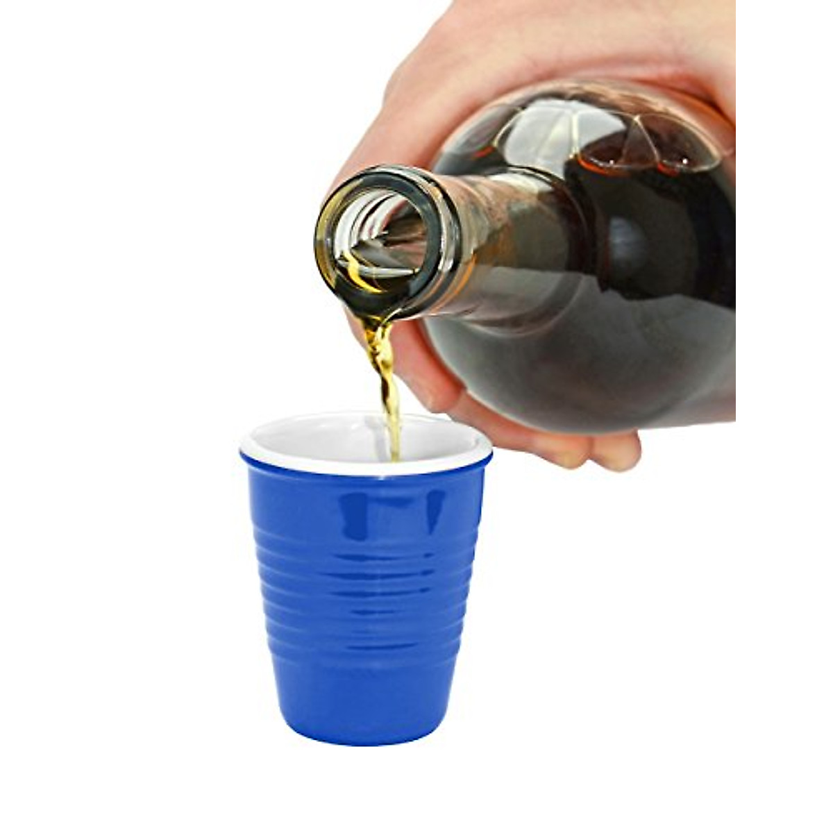 Fairly Odd Novelties Blue Redneck Party Shot Glasses, 2oz Hard Plastic Melamine Cups, 4-Pack