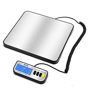 Acteck A-LX460 460lb x 0.1lb Digital Heavy Duty Shipping and Postal Scale with Large Stainless Steel Platform, Batteries and Ac Adapter Included