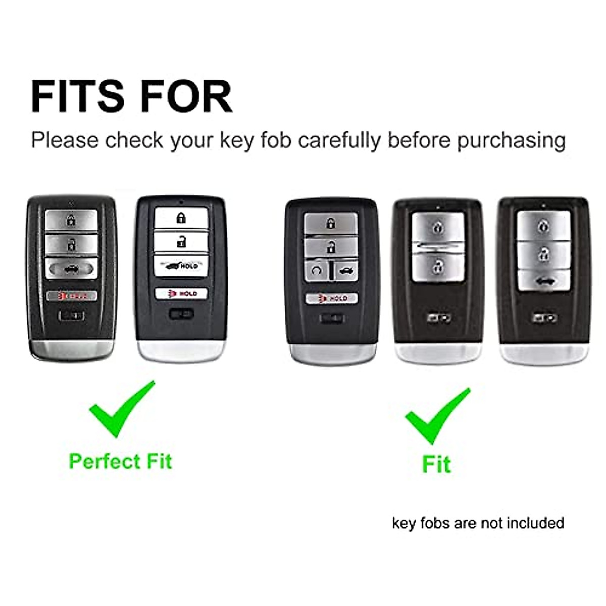 Key Fob Cover for Acura with Keychain Soft TPU Car Key Shell Case Protector Compatible with Acura ILX MDX RLX TLX NSX RDX (Green)