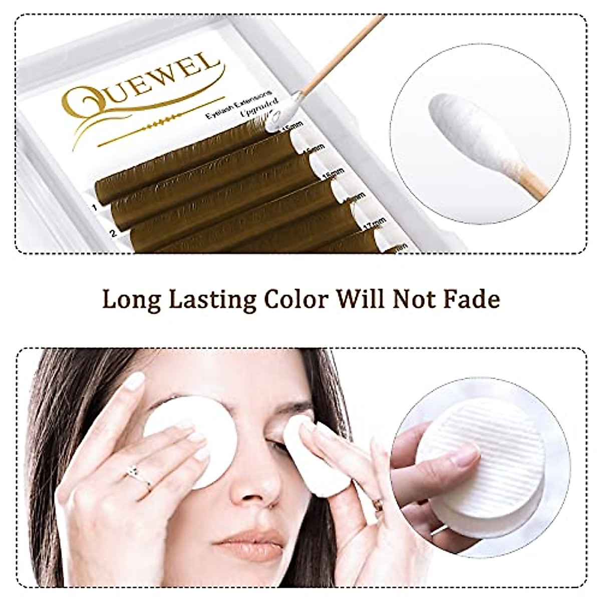 Volume Eyelash Extensions Brown 0.07mm C Curl Color Lash Extensions 15-20mm Mixed Lash Tray Rapid Blooming 3D 4D 5D 6D 8D 10D Easy Fan Volume Lashes Extensions by QUEWEL (Brown 0.07 C 15-20mm)