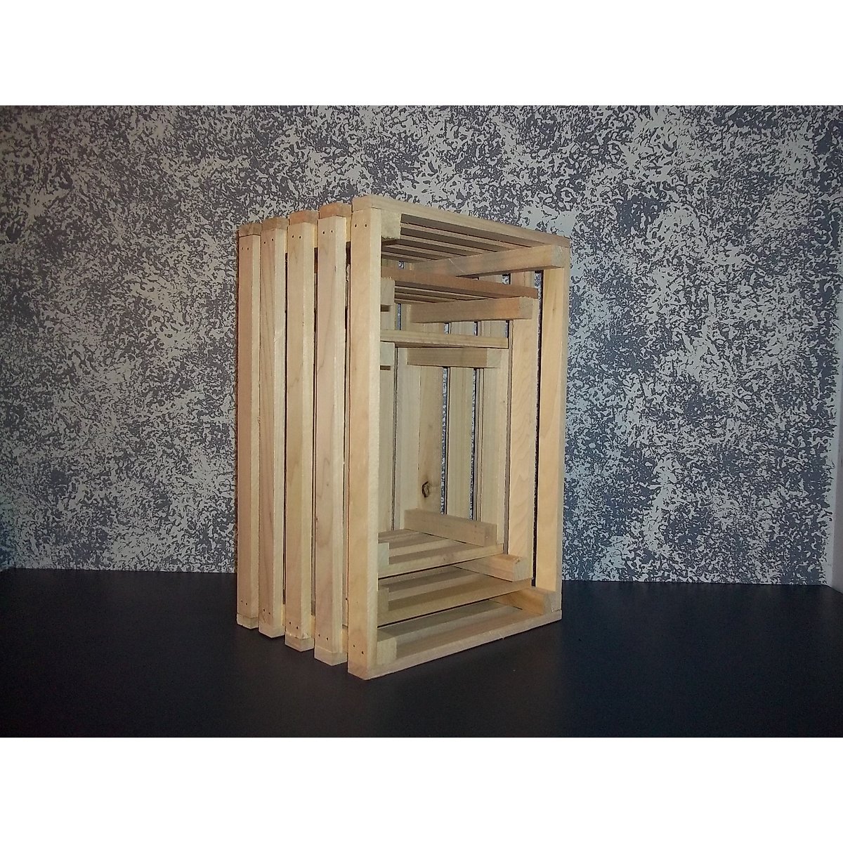 3 Collectible Boxes/crates. These Amish Handmade Wooden Crates Conveniently Interlock When Not in Use. These Functional Wood Crates Are Great for Storage Crates, Totes, Crafts or Accenting Your Home and Garden. Wait Until You See the Crate Design. The Pos