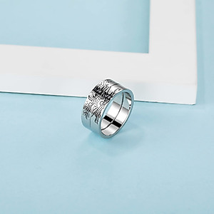 Sunflower Jewellery Moon and Sun Ring, Couple Ring,sun ring,sunrise ring,Crescent Moon ring，Friendship Ring, Star Ring, Lover Ring, Partner Ring, Gift (Stainless Steel, 8)