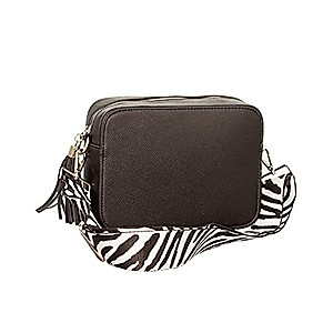 Pinafore Small Pebbled Vegan Leather Crossbody Bag (Black)