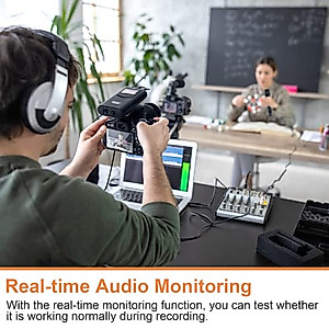 Comica CVM-WM100H Wireless Handheld Microphone with UHF 48 Channels, 328 ft Wireless Range,Real time Monitor, LCD Display, Wireless Microphone for Camera, Camcorder, iPhone, Samsung and More