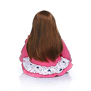 iCradle Angelbaby Reborn Baby Dolls Toddlers Twins Boy and Girl Realistic Soft Silicone 24 inch Brown Hair Newborn Child Dolls Toys Toddler Size Gifts Set 2 pcs