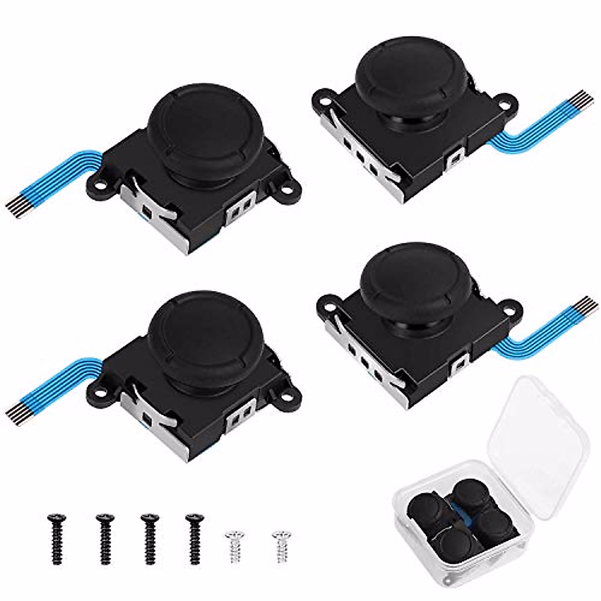 Linkstyle Joycon Joystick Replacement, Professional 3D Analog Thumb Stick for Switch Analog Joystick with Screws, 4PCS