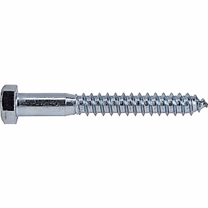The Hillman Group 230131 Hex Lag Screw, 1/2-Inch X 4-Inch, Zinc (25-Pack)