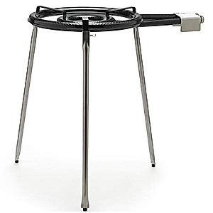 Flames VLC Professional 2 Ring Paella Gas Burner - Outdoor - T-380 with long adjustable legs by Castevia Imports
